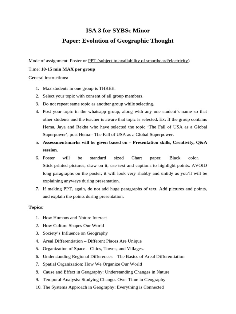 SYBSc Minor ISA 3 | PDF