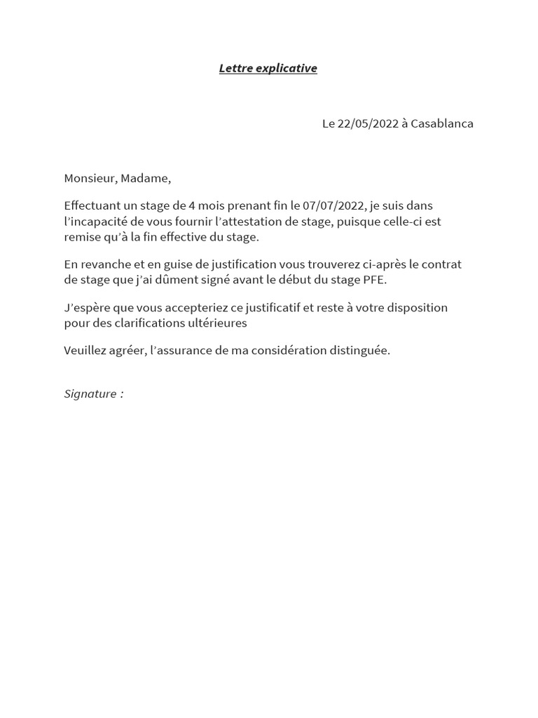 Lettre Explicative | PDF