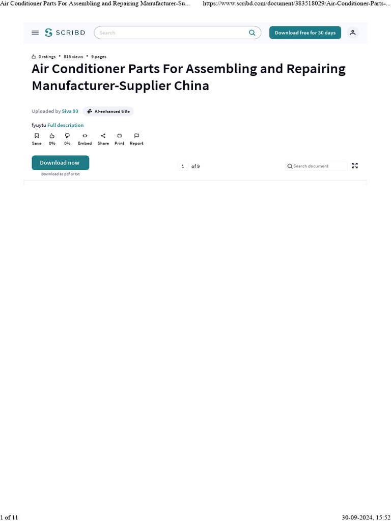 Air Conditioner Parts For Assembling and Repairing Manufacturer-Supplier China - PDF - Air ...