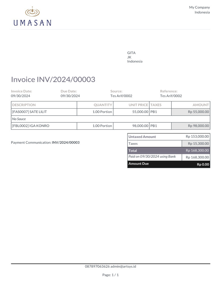 Inv 2024 00003 | PDF