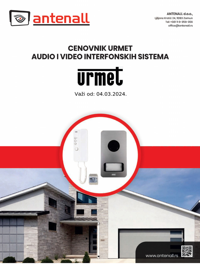 Cenovnik Urmet Interfonskih Sistema 1709507525 | PDF