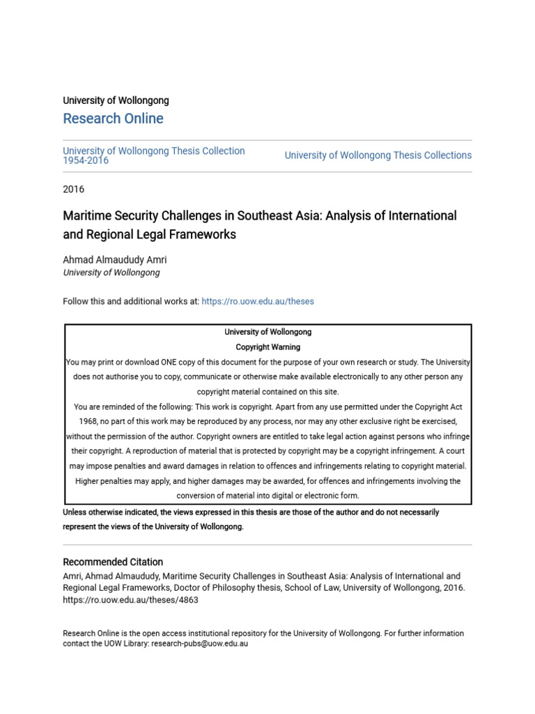 Maritime Security Challenges in Southeast Asia - Analysis of Inter | PDF