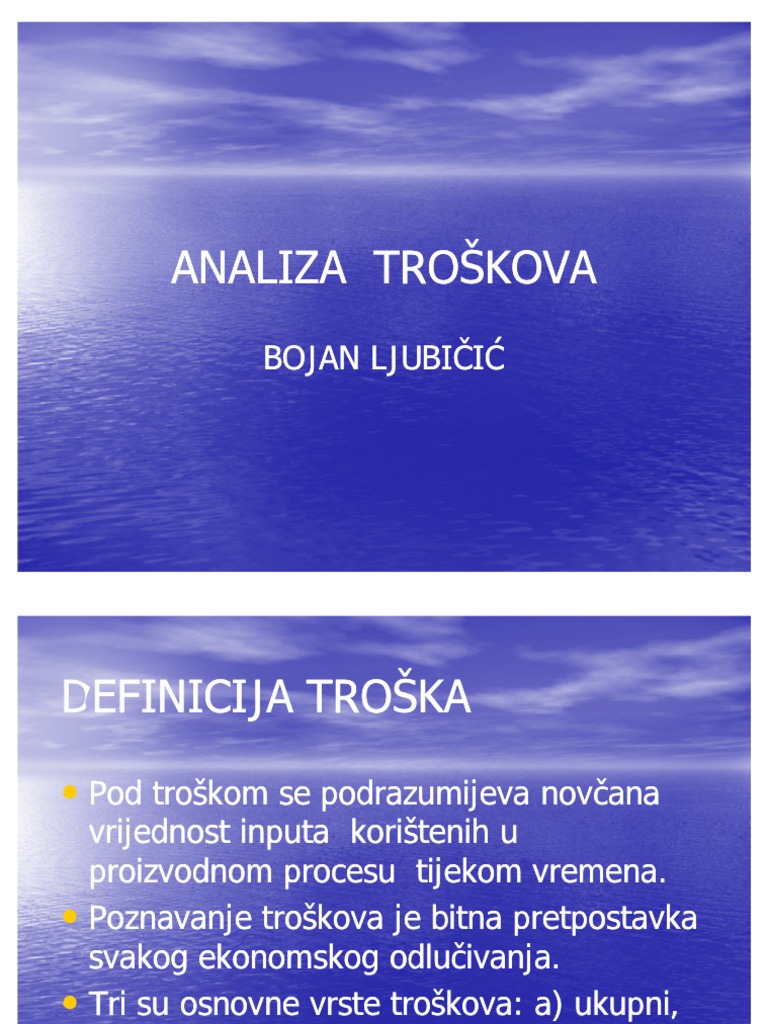Analiza Troskova | PDF