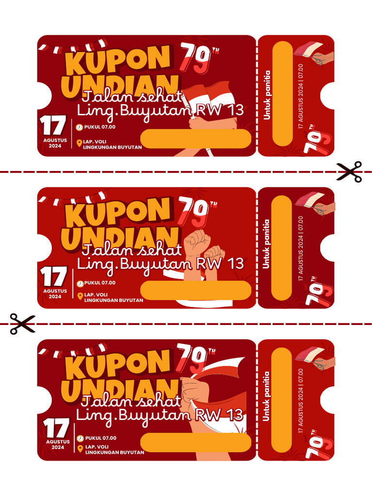 Kupon Undian Jalan Sehat Merah Dan Oranye PDF | PDF