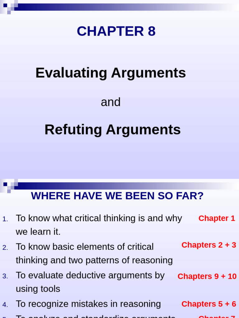 Chapter 8 - Evaluating Arguments and Writing Critical Essays | PDF
