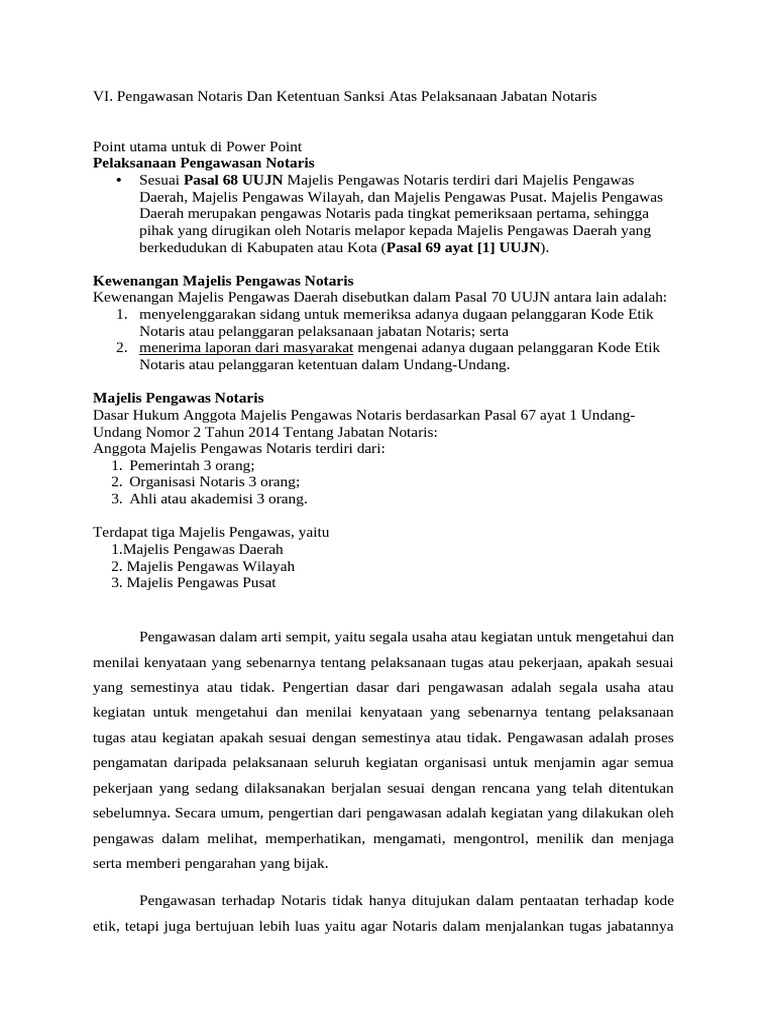Pelaksanaan Pengawasan Notaris | PDF
