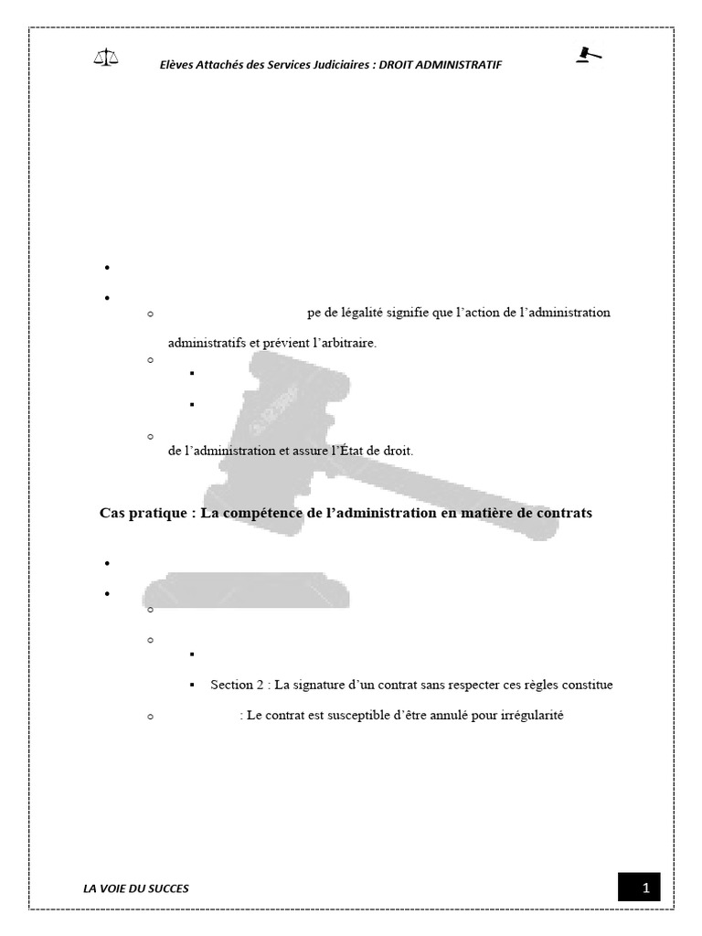 Droit Administratif Serie D'exercice Avec Corrige Type | PDF