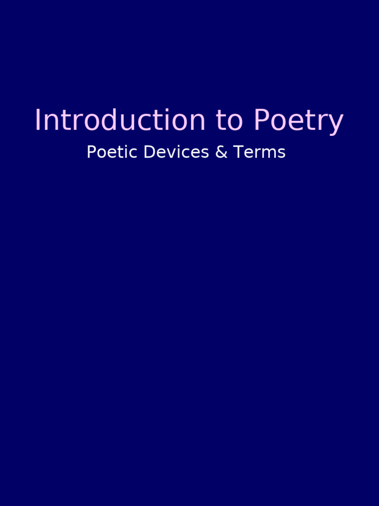 Conventions of Poetry | PDF