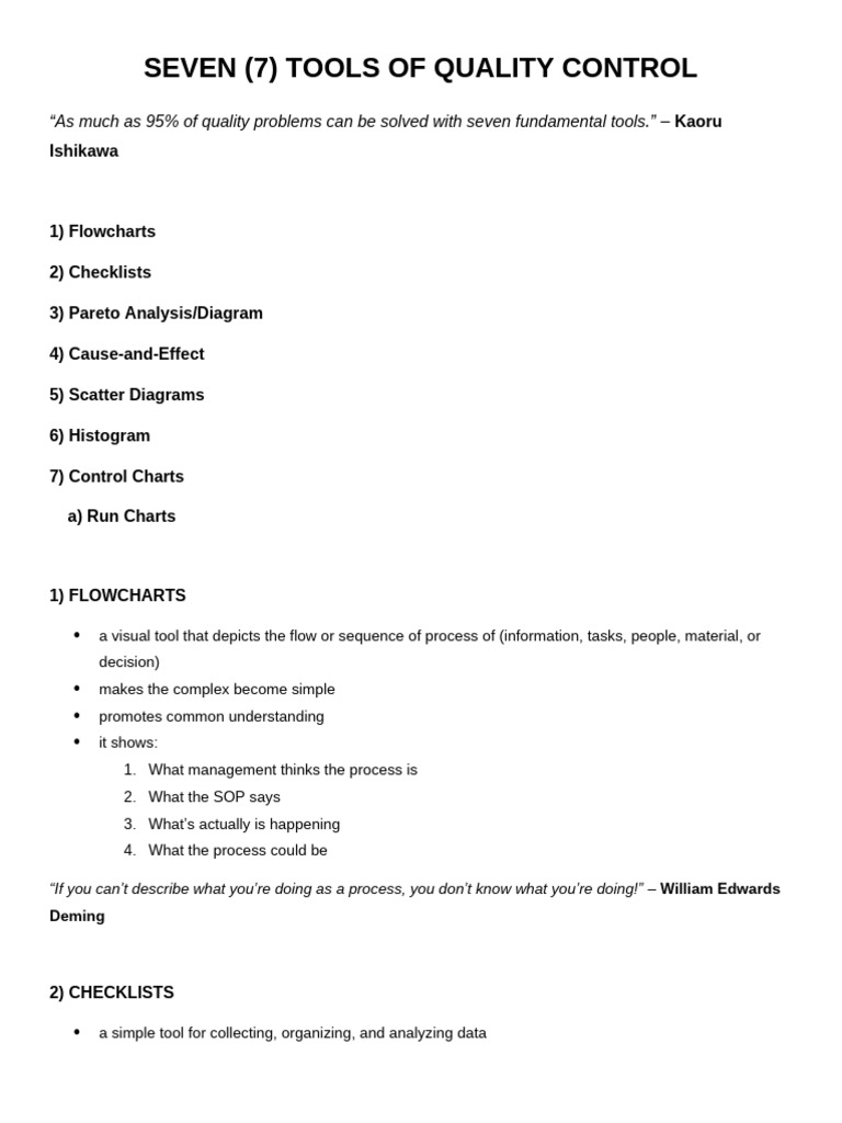7 Tools of Quality Control Group 5 | PDF