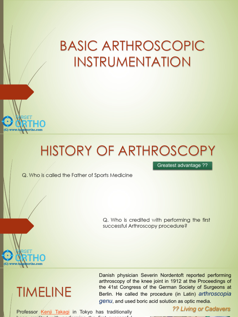 Basic Arthroscopic Instrumentation | PDF