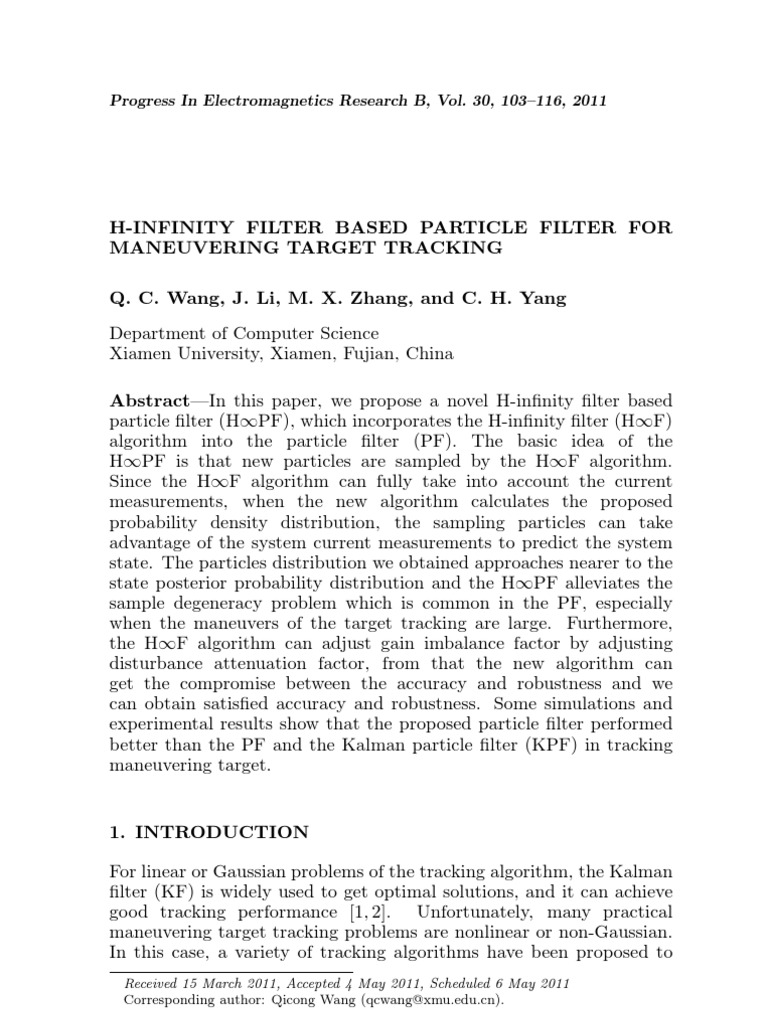 H Infinity Filter Design | PDF | Probability Distribution | Statistics