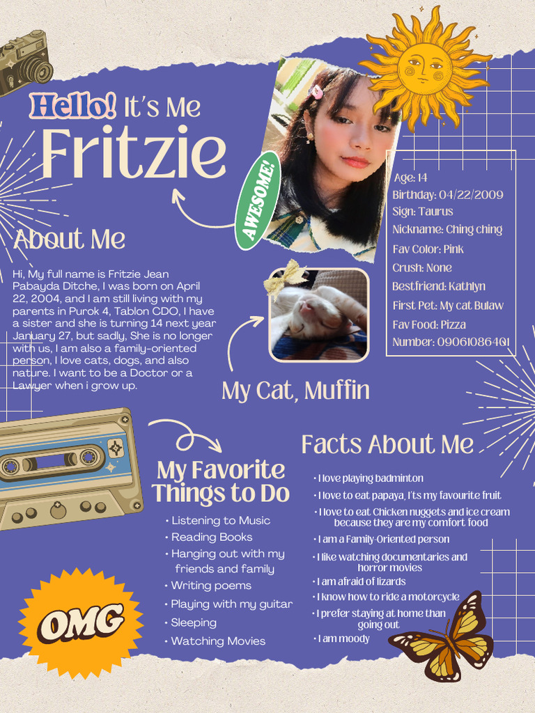 Fun Retro All About Me Poster | PDF