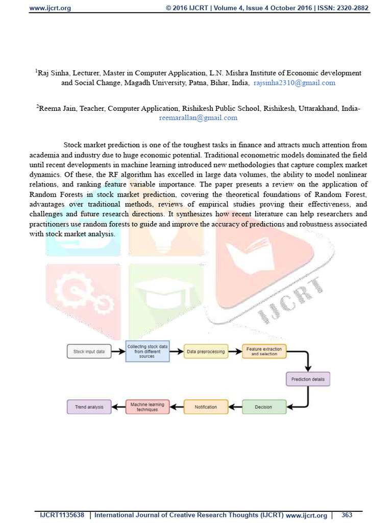 Exploring Random Forests For Stock Market Prediction | PDF