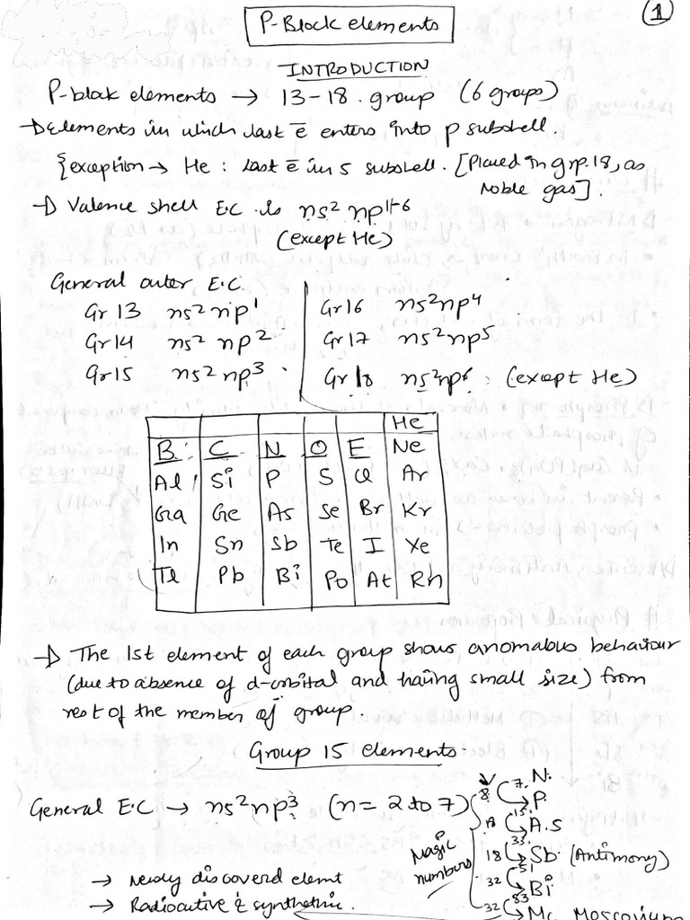 P Block Class 12th | PDF