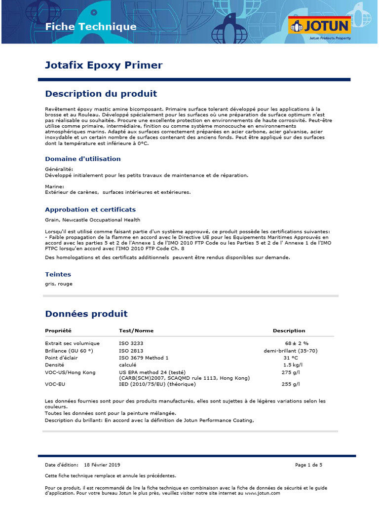 TDS 35982 Jotafix Epoxy Primer Fra FR | PDF