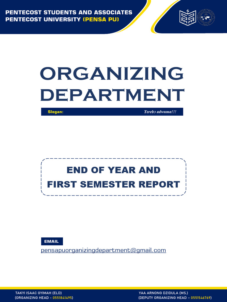Organizing Department, End of Year (2023) and 1st Semester Report | PDF