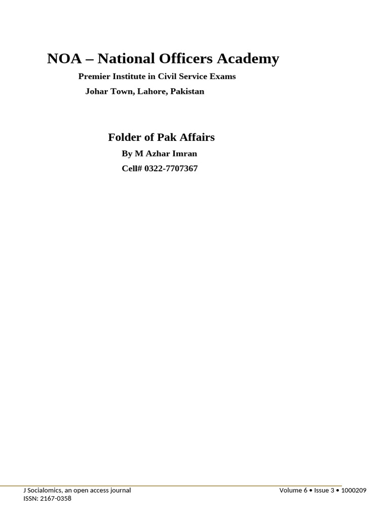 NOA Pak Affairs Folder | PDF