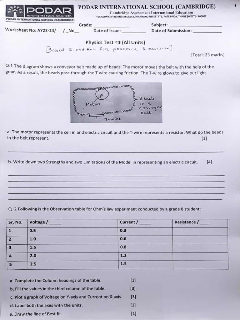 Physics Prac QP For Revision | PDF
