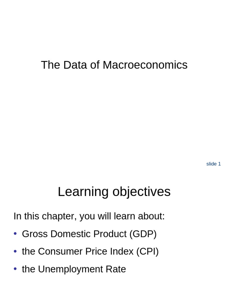 Chap2 (The Data of Macroeconomics) | PDF | Cost Of Living | Finance & Money Management