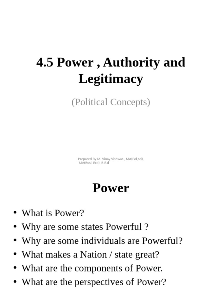Power, Authority and Legitimacy | PDF