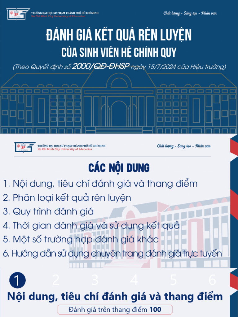 1. Hướng Dẫn Đánh Giá Kết Quả Rèn Luyện Sinh Viên - SHCD 2024 - 2025 | PDF
