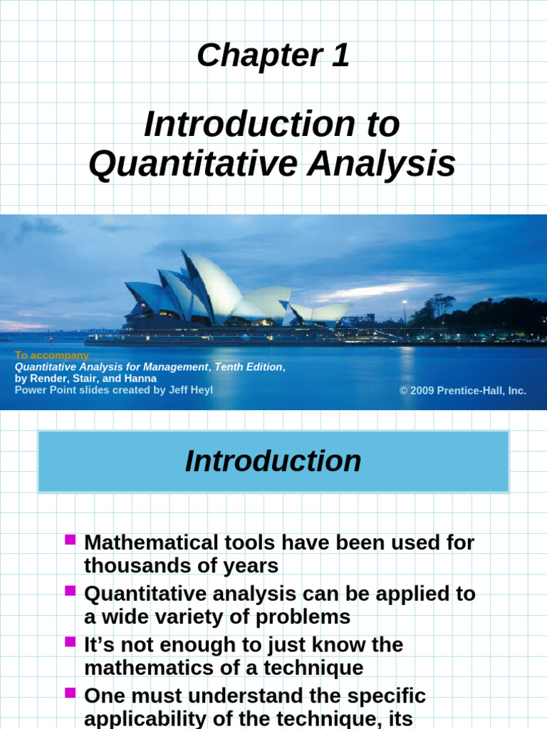Operation Management Chapter 1 - Quantitative Analysis | PDF | Statistics | Analysis