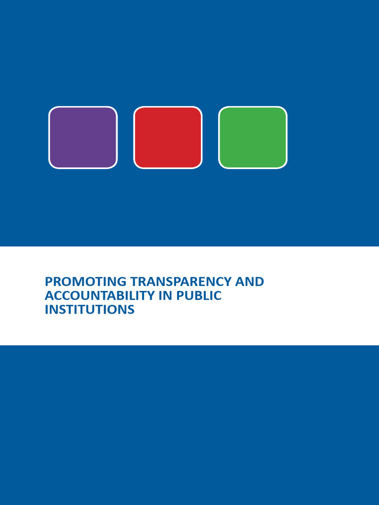 Promoting Transparency and Accountability in Public Institutions | PDF