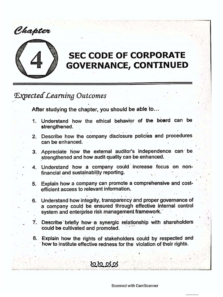 Corporate Governance Chapter 3 - Code of Corporate Governance | PDF