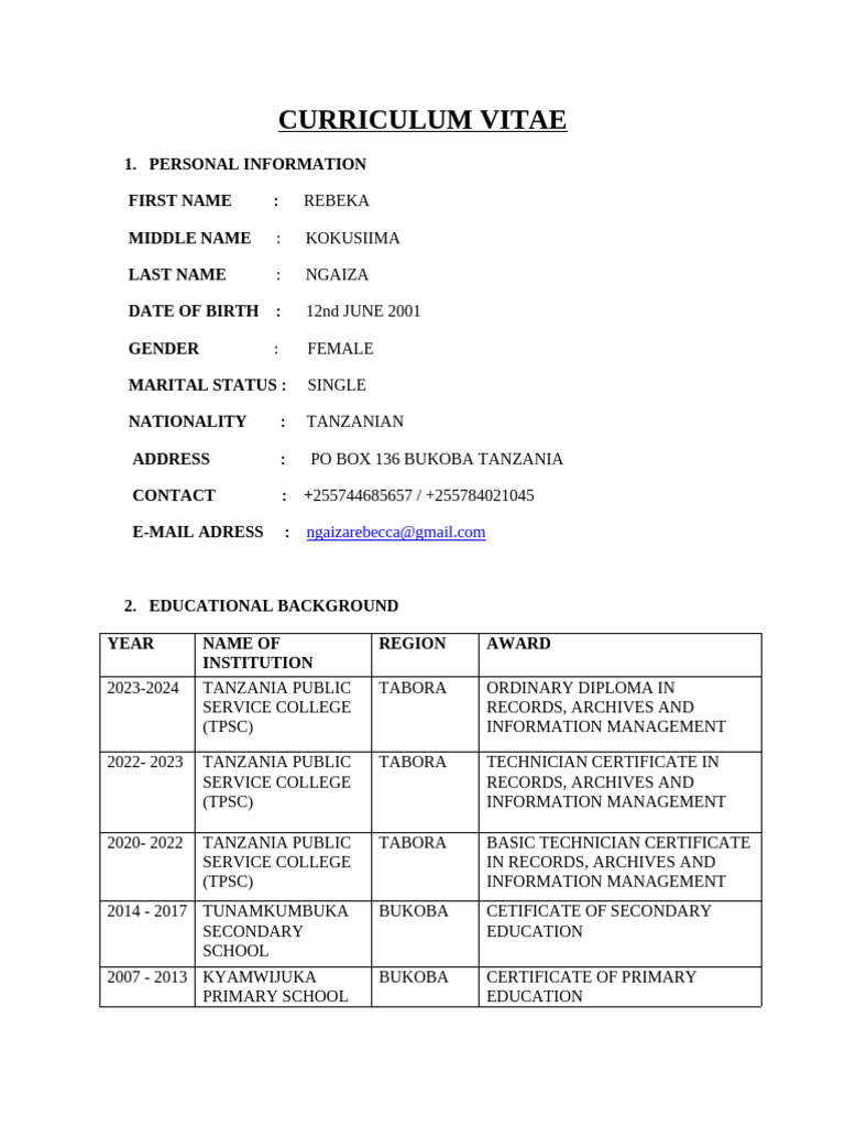My Curriculum Vitae | PDF