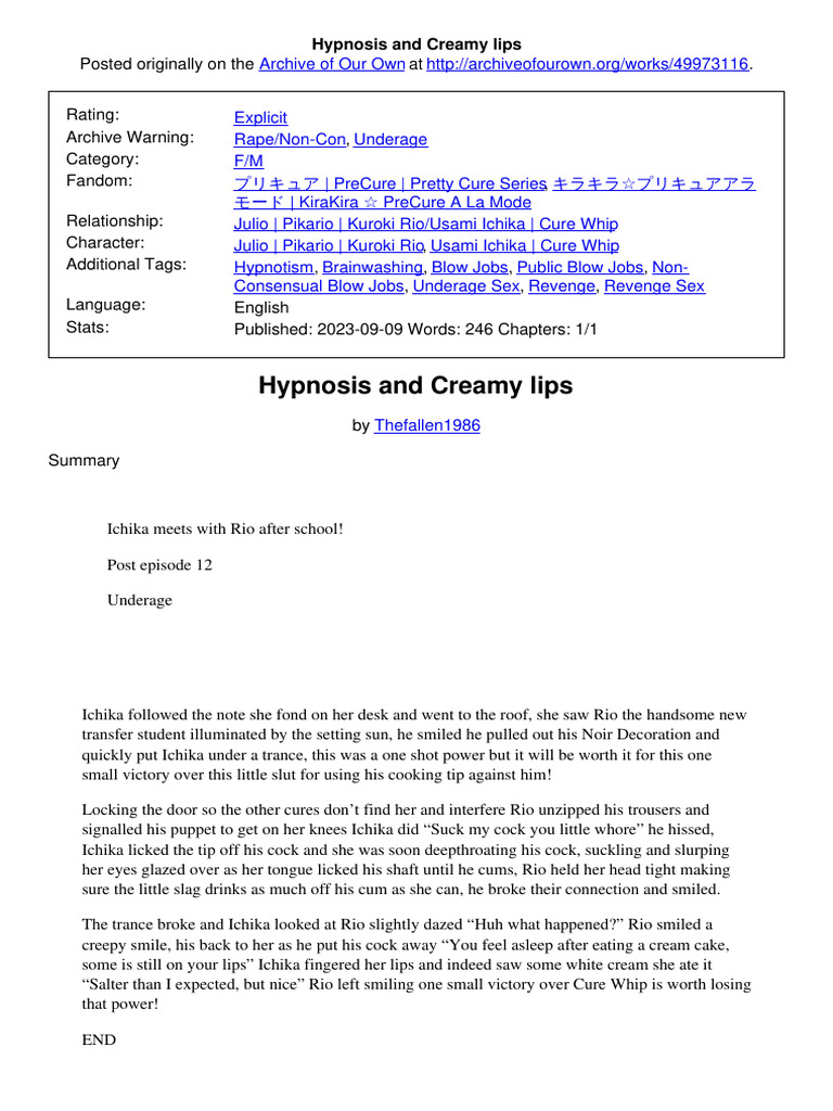 Hypnosis and Creamy Lips | PDF