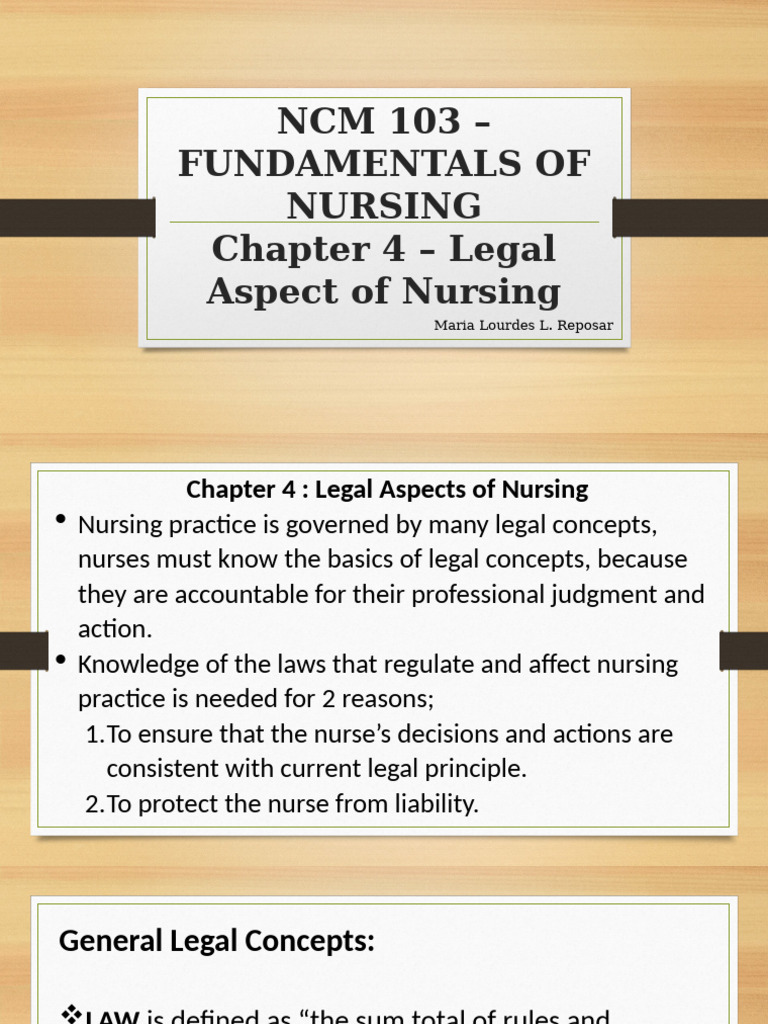 NCM 103 - Chapter 4 Legal Aspect of Nursing | PDF | Lawsuit | Social ...