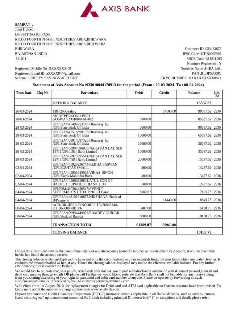 Account STMT XX6913 08042024 | PDF