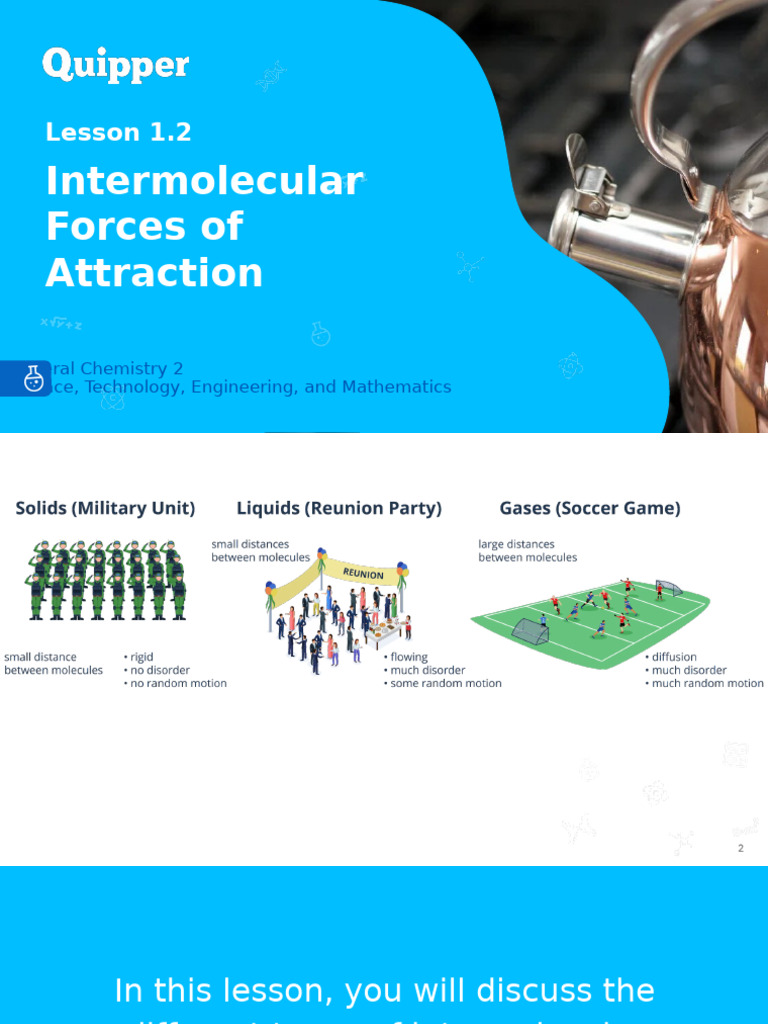 Intermolecular Forces of Attraction | PDF | Chemical Polarity | Science & Mathematics