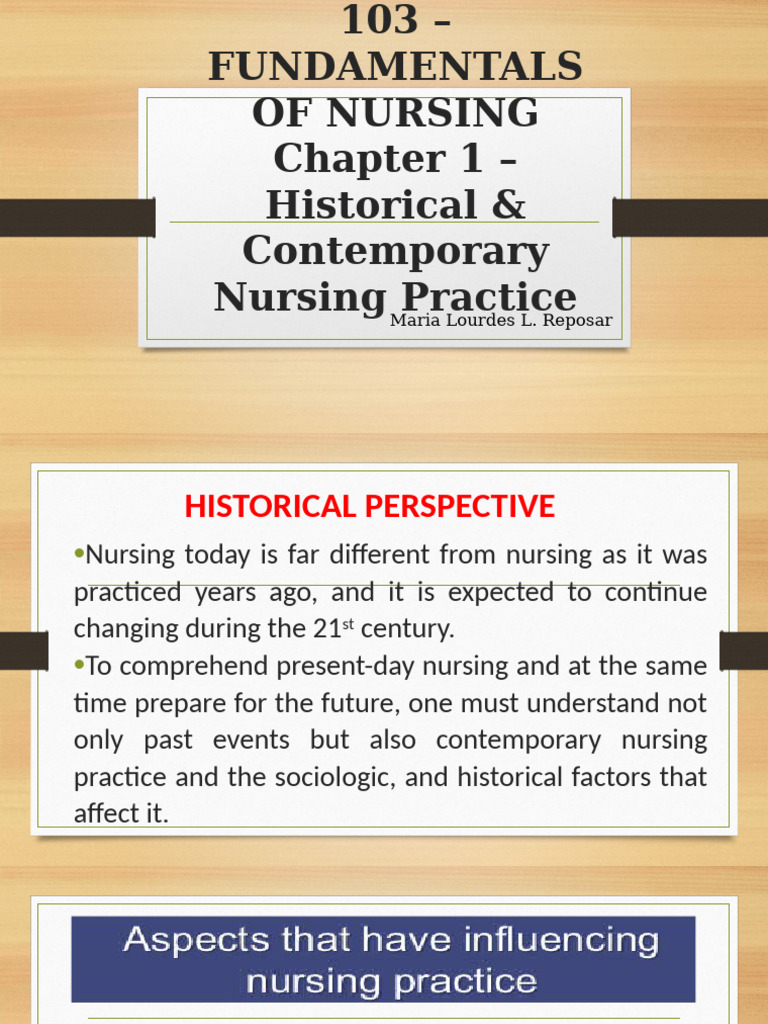 NCM 103 - CHAPTER 1 Historical & Contemporary Nursing | PDF | Nursing ...