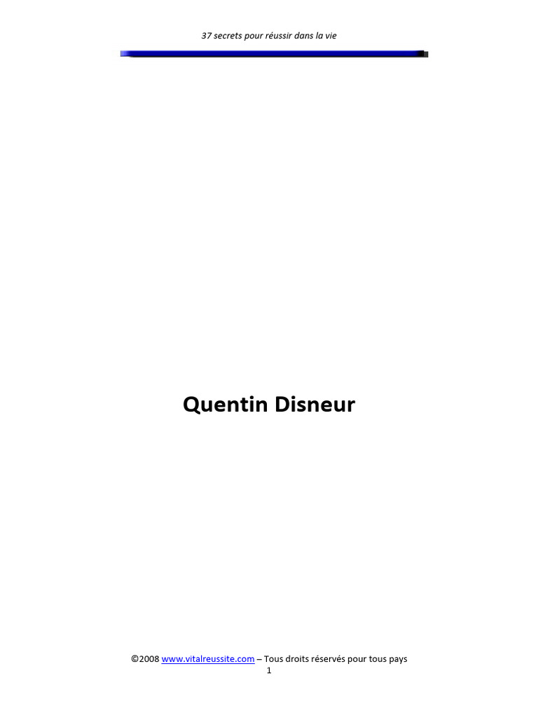 37 Secrets Pour Reussir Dans La Vie | PDF