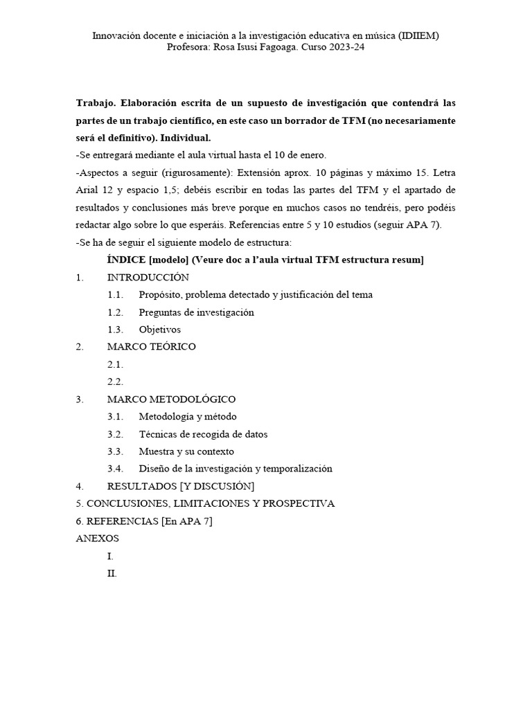 2.guia Trabajo. Modelo Indice TFM | PDF