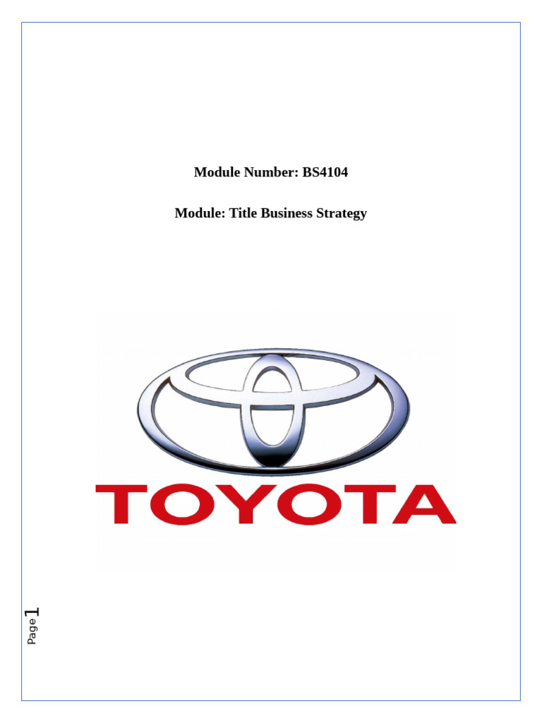Toyota Strategy | PDF