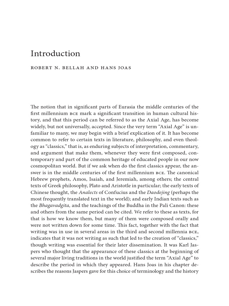 Robert N. Bellah, Hans Joas - The Axial Age and Its Consequences ...