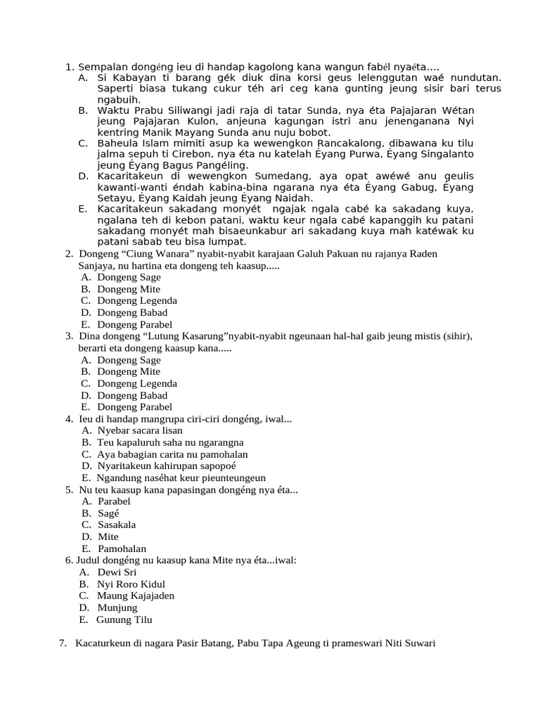 Ujian Bahasa Sunda | PDF | Poetry