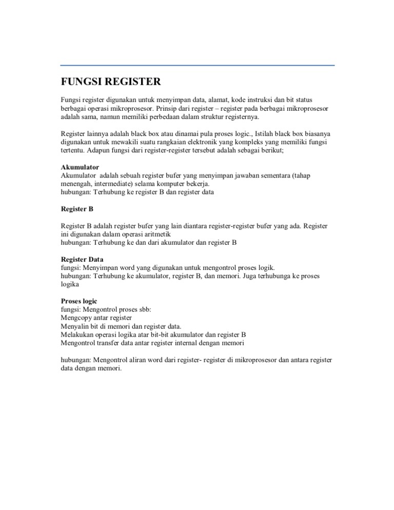 Fungsi Register | PDF