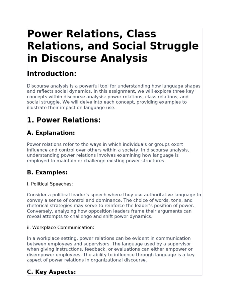 Power Relations | PDF