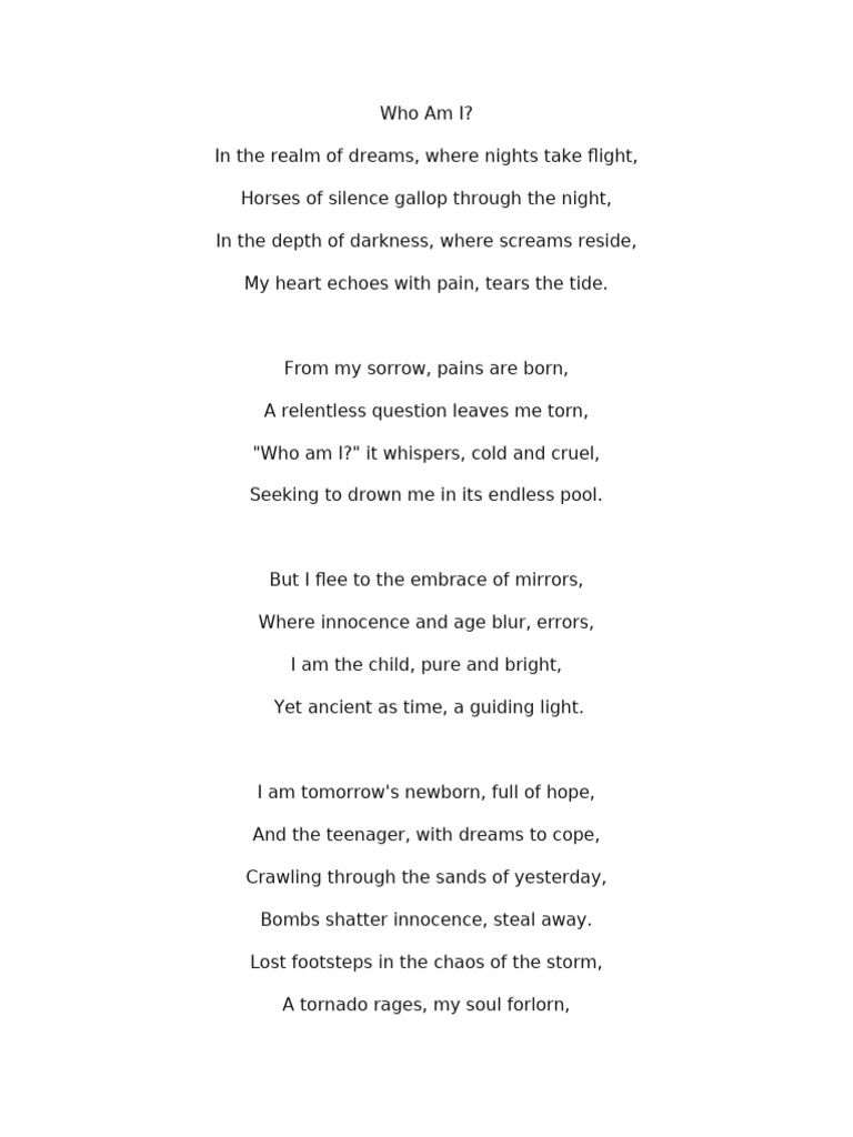 Who Am I Poem. | PDF