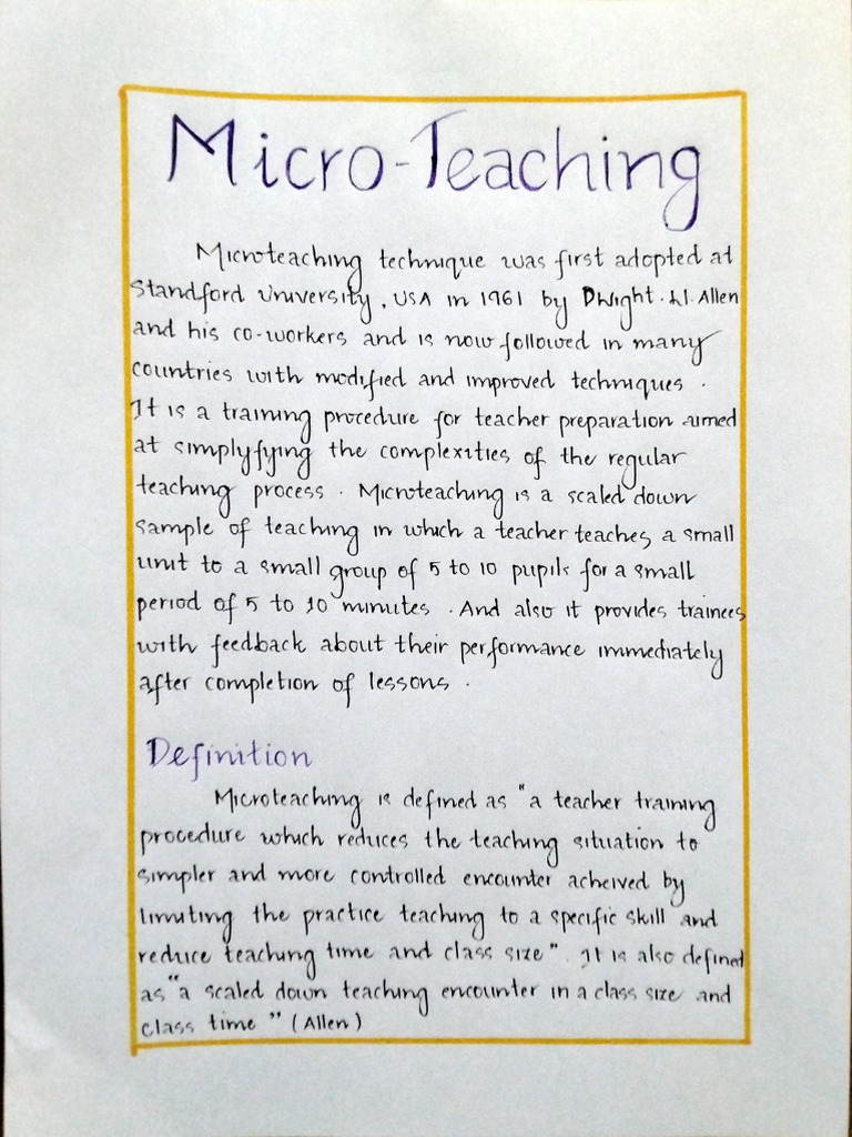 Micro Teaching | PDF