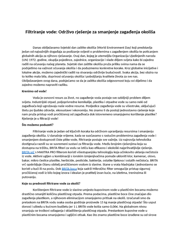 Dan Zaštite Okoliša | PDF
