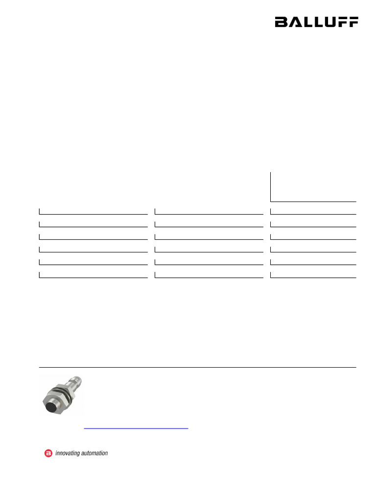 Sensor Balluff | PDF