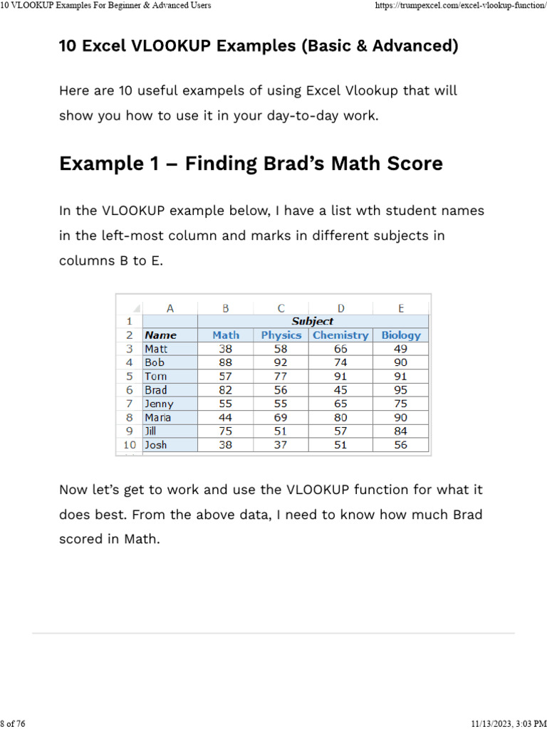 10 Lookup Example | PDF
