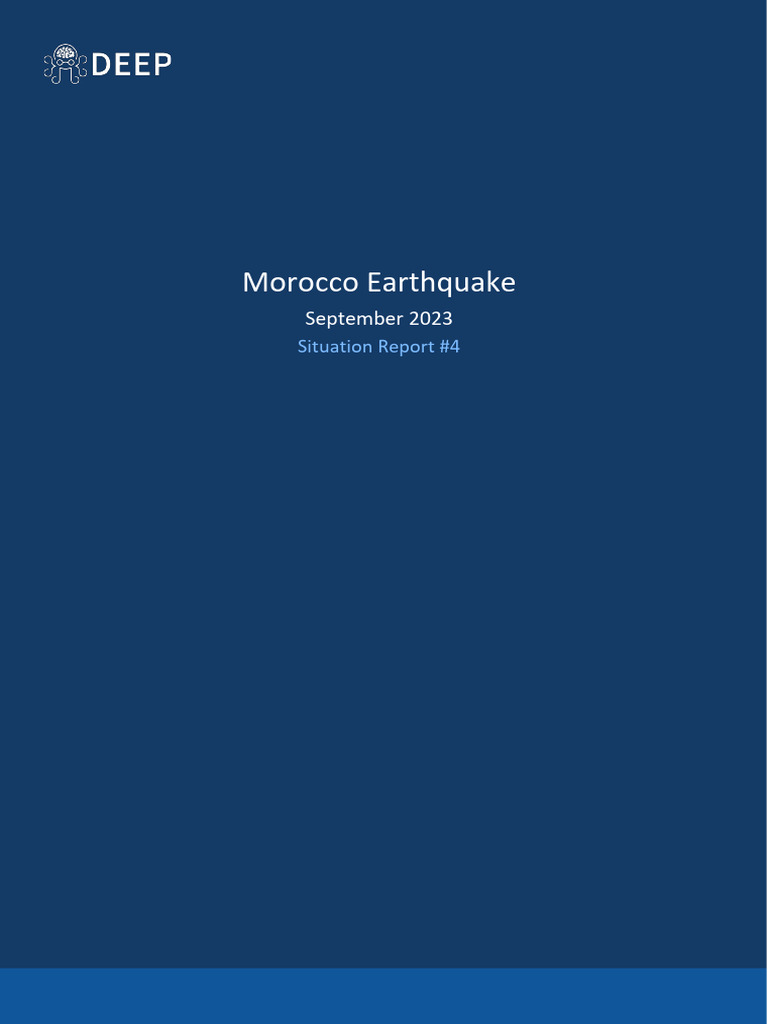 DEEP Surge - Morocco Earthquake Sitrep 4 (26 September) | PDF