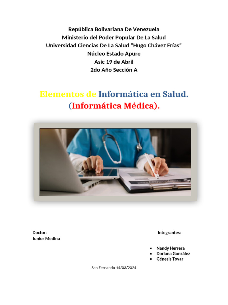 Tema 1 Informatica Medica 1 | PDF
