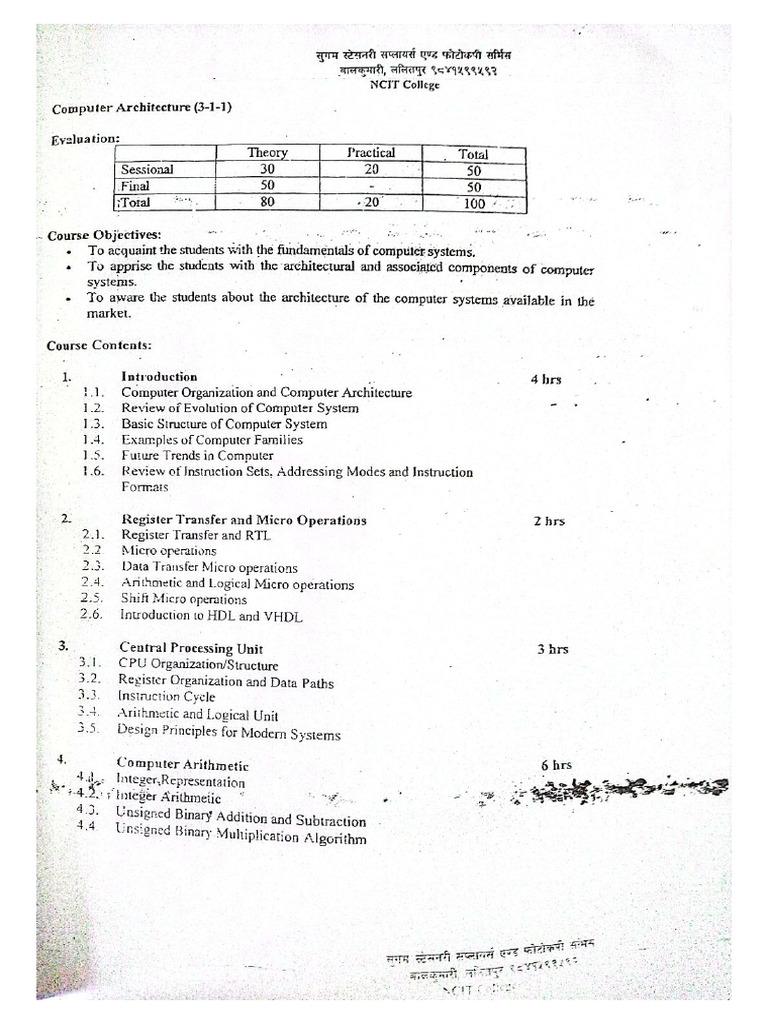 Computer Architecture - Question | PDF