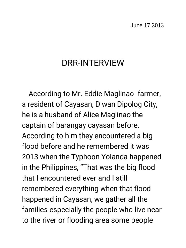 DRR Interview | PDF